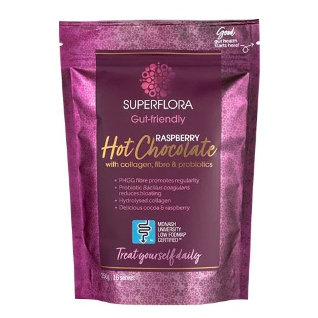 Noisy Guts Superflora Low FODMAP Raspberry Hot Chocolate (256g) – Foods ...