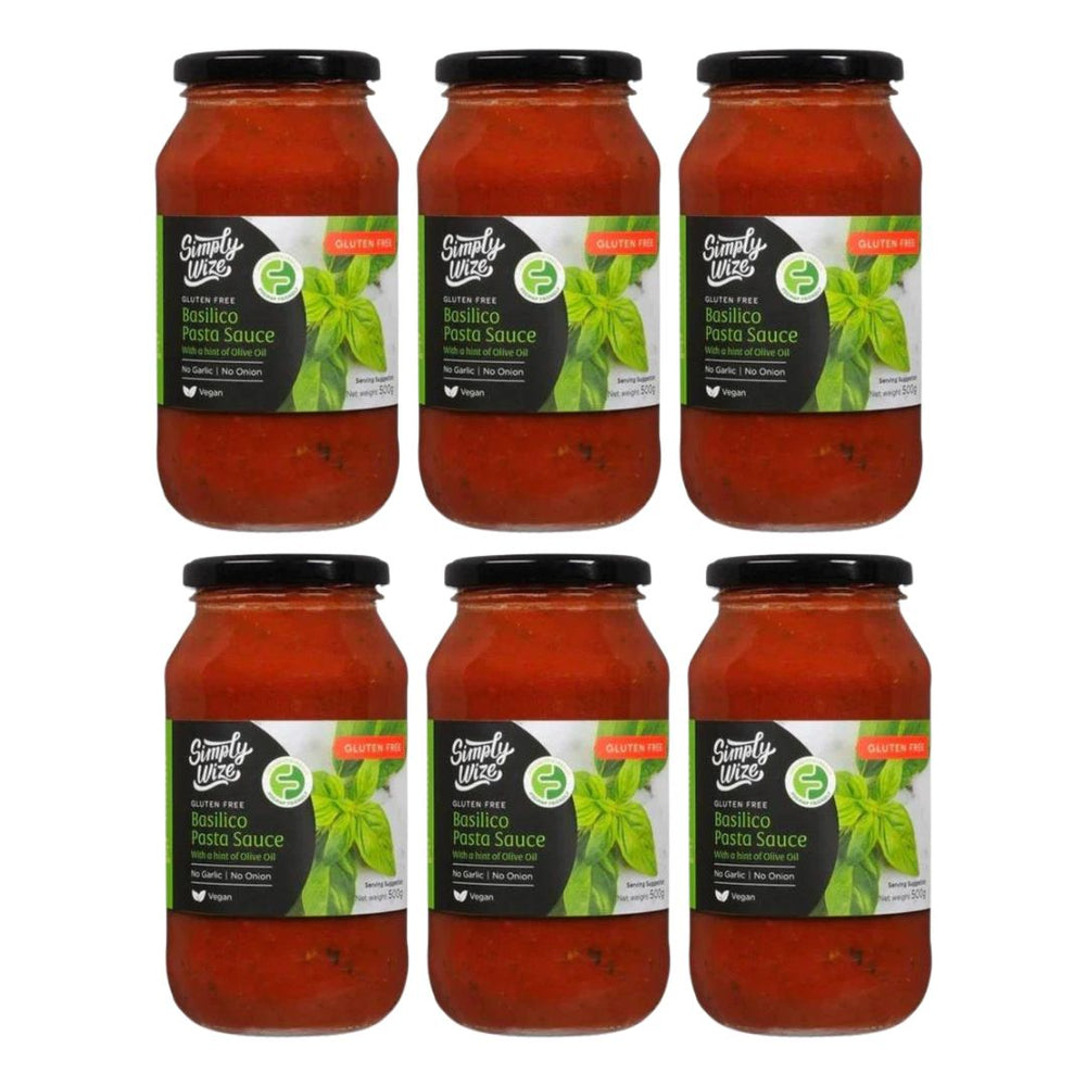 Simply Wize Low FODMAP Basilico Pasta Sauce - BULK BUY (6 Jars, 3kg) Foods ﻿Online Australia ...
